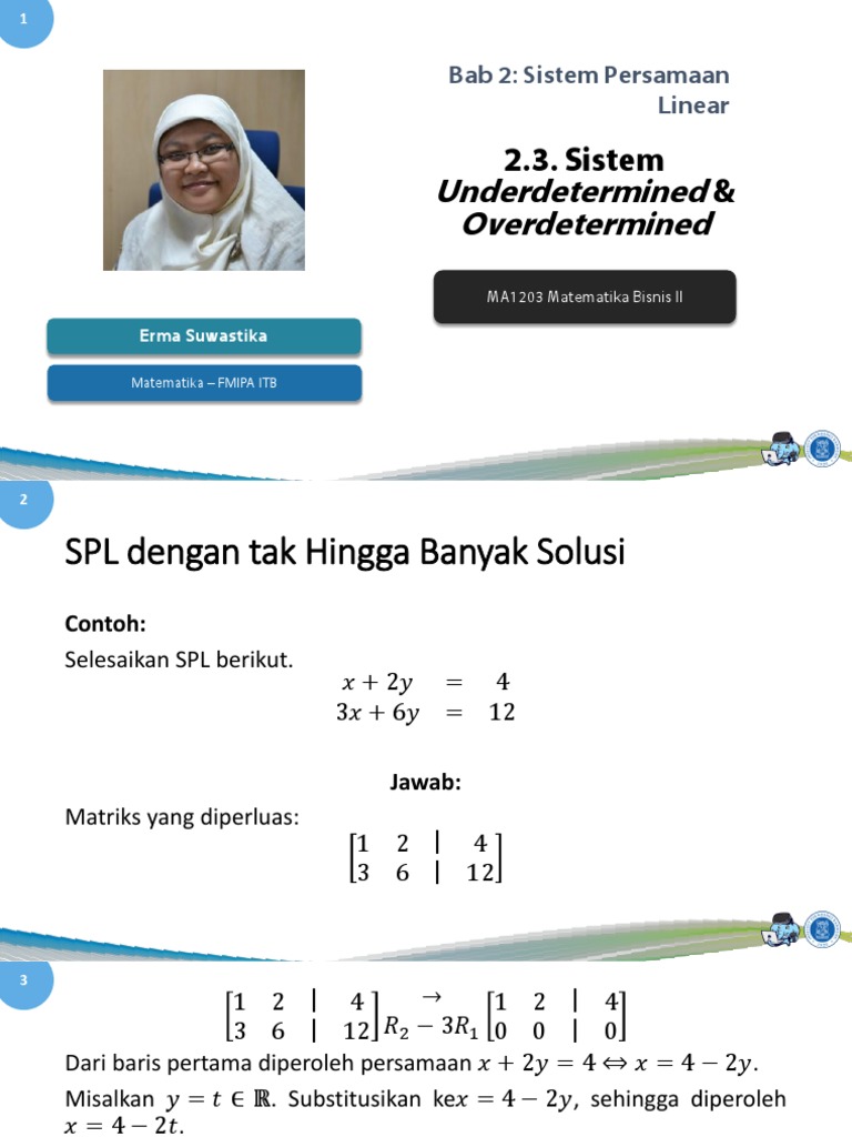 Sistem Persamaan: SPL Underdetermined | PDF