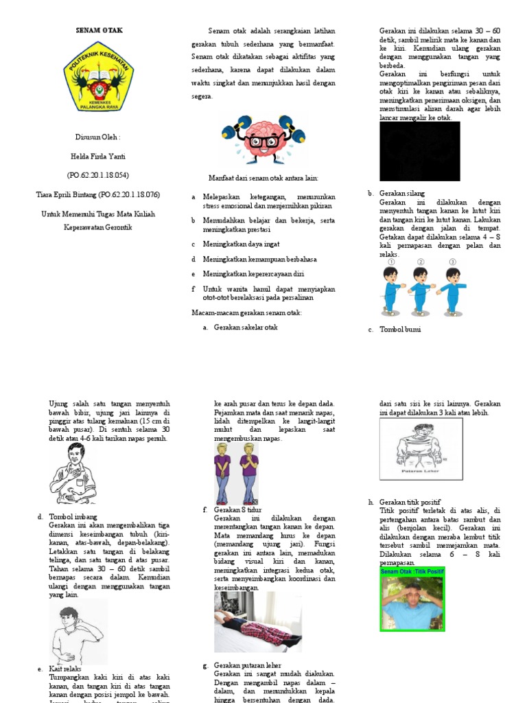 Leaflet Senam Otak | PDF