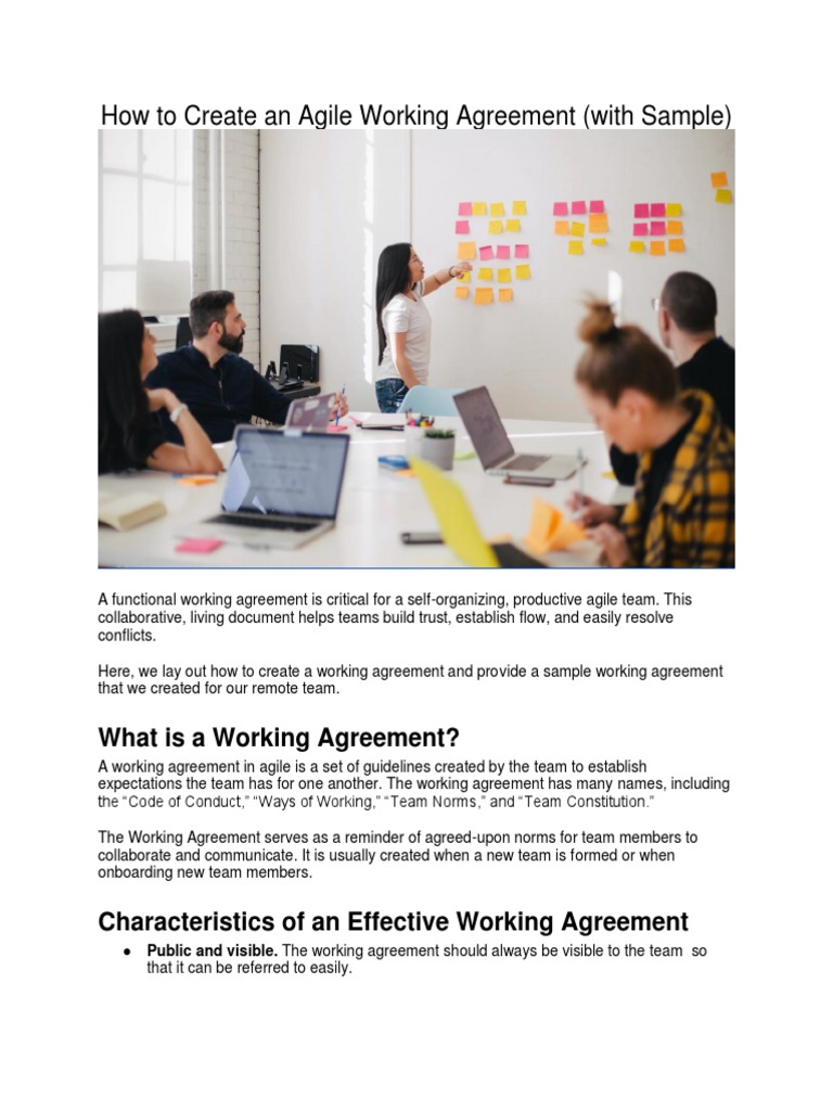 How To Create An Agile Working Agreement (With Sample) | PDF | Scrum ...