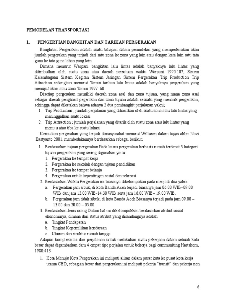 Bangkitan Dan Tarikan | PDF