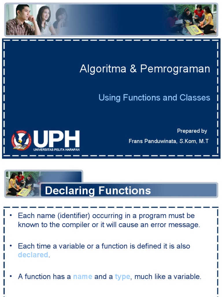 Algoritma & Pemrograman 02 Using Functions and Classes v1.2 | PDF | Parameter (Computer ...