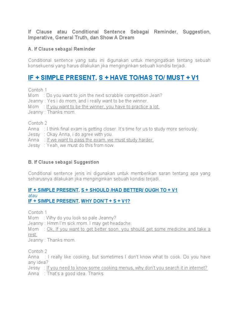 Fungsi If Clause dalam Kalimat | PDF | Seni & Disiplin Bahasa