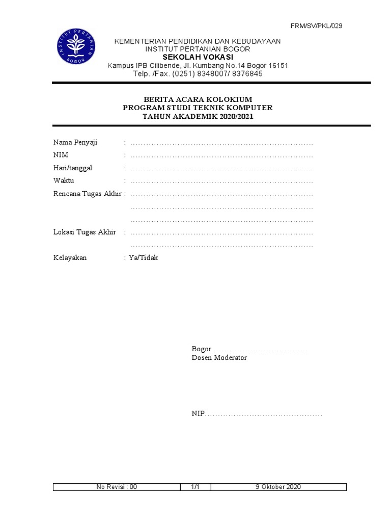 Form BAP Kelayakan Judul PKL Dan TA | PDF | Seni