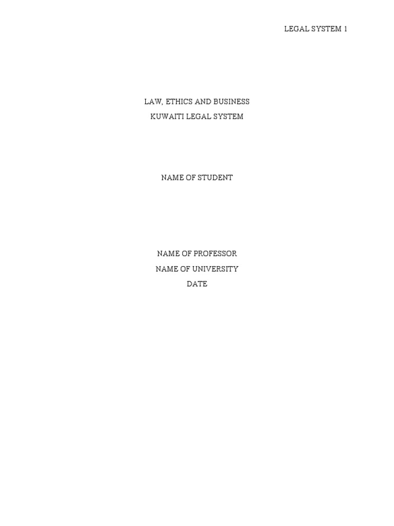 Kuwaiti Law | Download Free PDF | Sharia | Kuwait