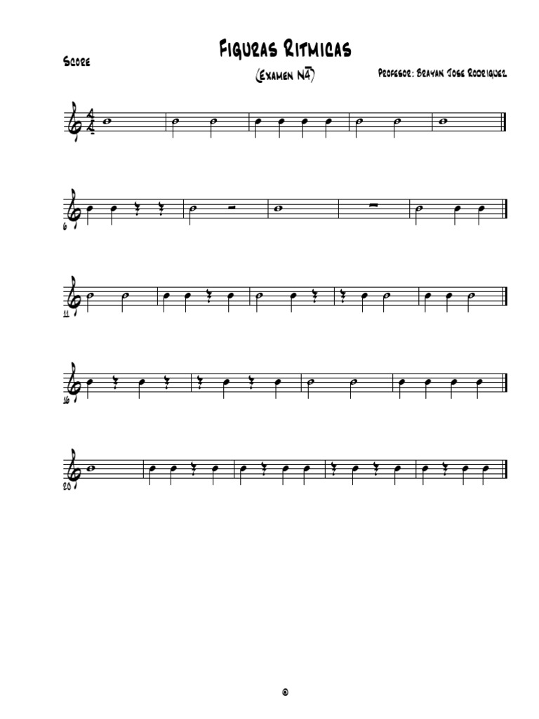Examen de Figuras Ritmicas | PDF