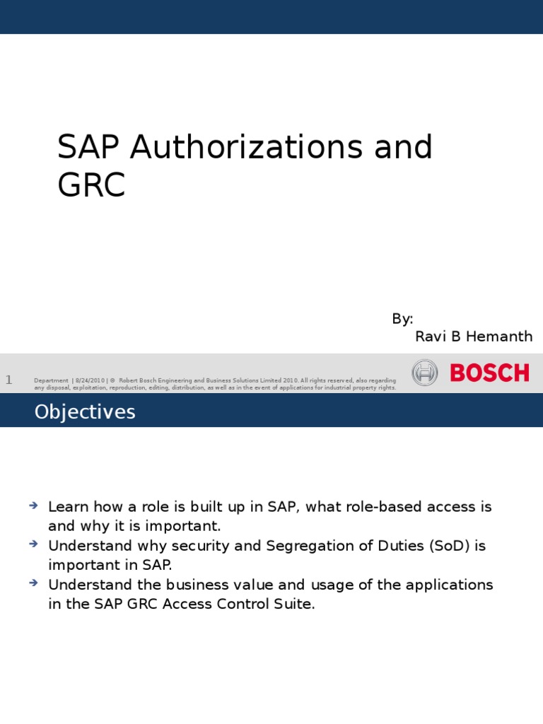 Sap Roles and Authorizations | PDF | Sarbanes–Oxley Act | Computing