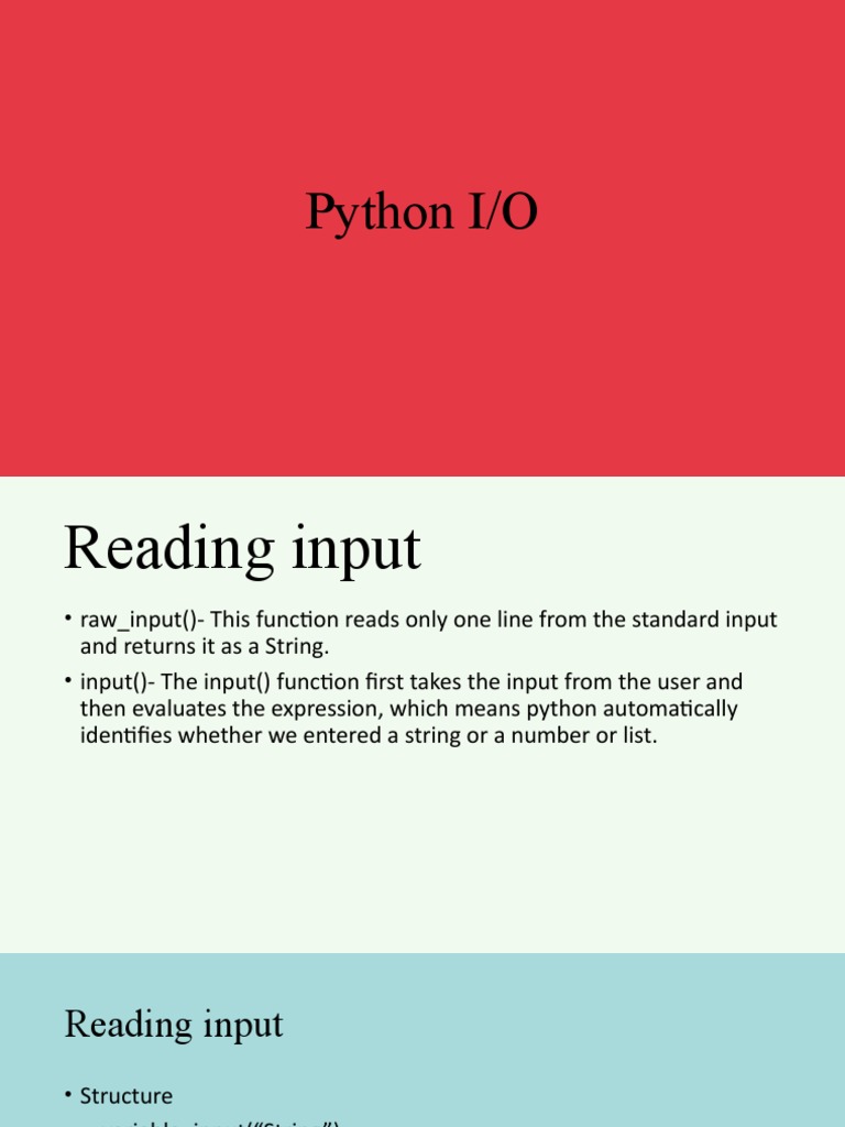 Python InputOutput | PDF | Text File | Data