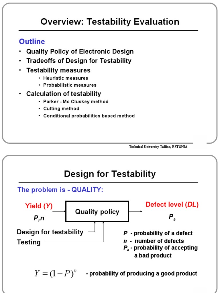 Overview: Testability Evaluation: Outline | PDF | Electronic Circuits ...