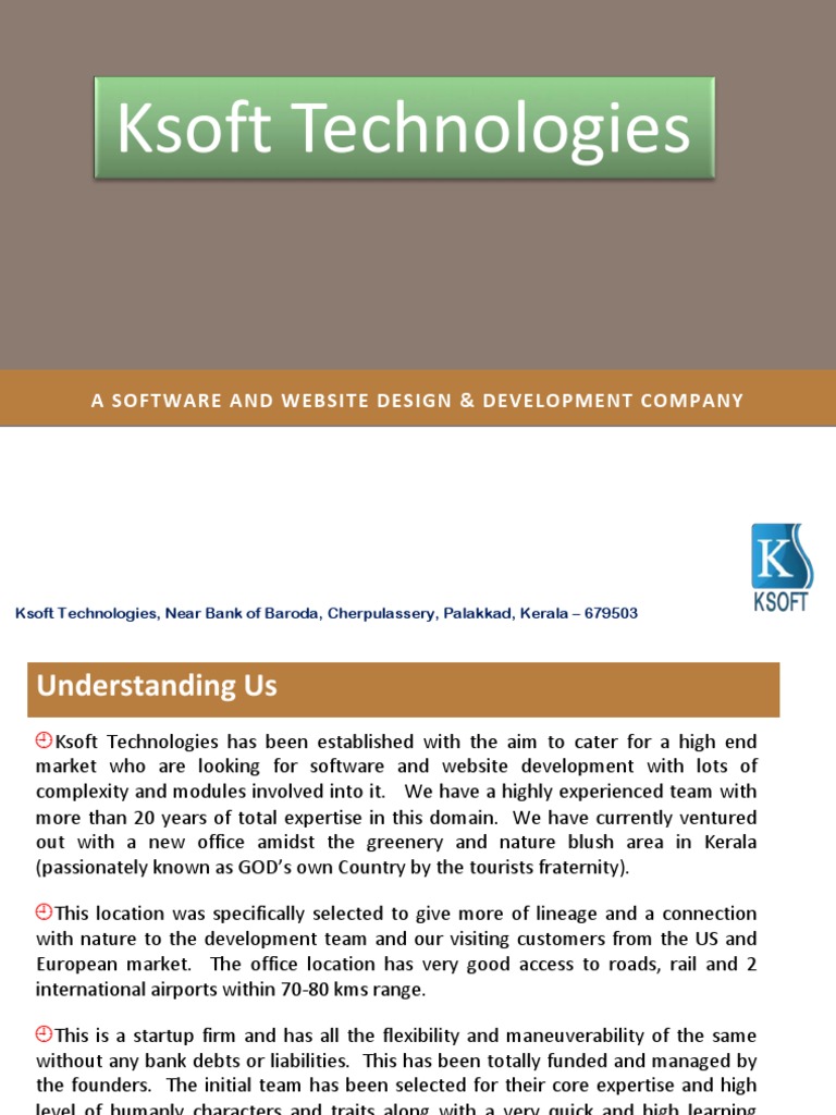 Ksoft Technologies Portfolio | PDF