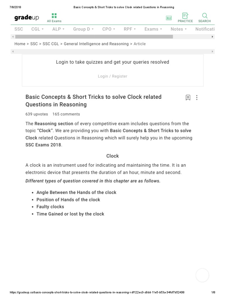 Basic Concepts - Short Tricks To Solve Clock Related Questions in ...