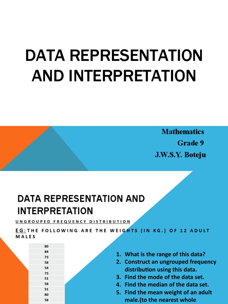 Data Representation and Interpretation: Mathematics Grade 9 J.W.S.Y ...