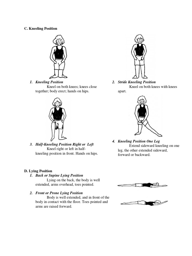 Kneeling, Lying and Arm Support Positions | PDF