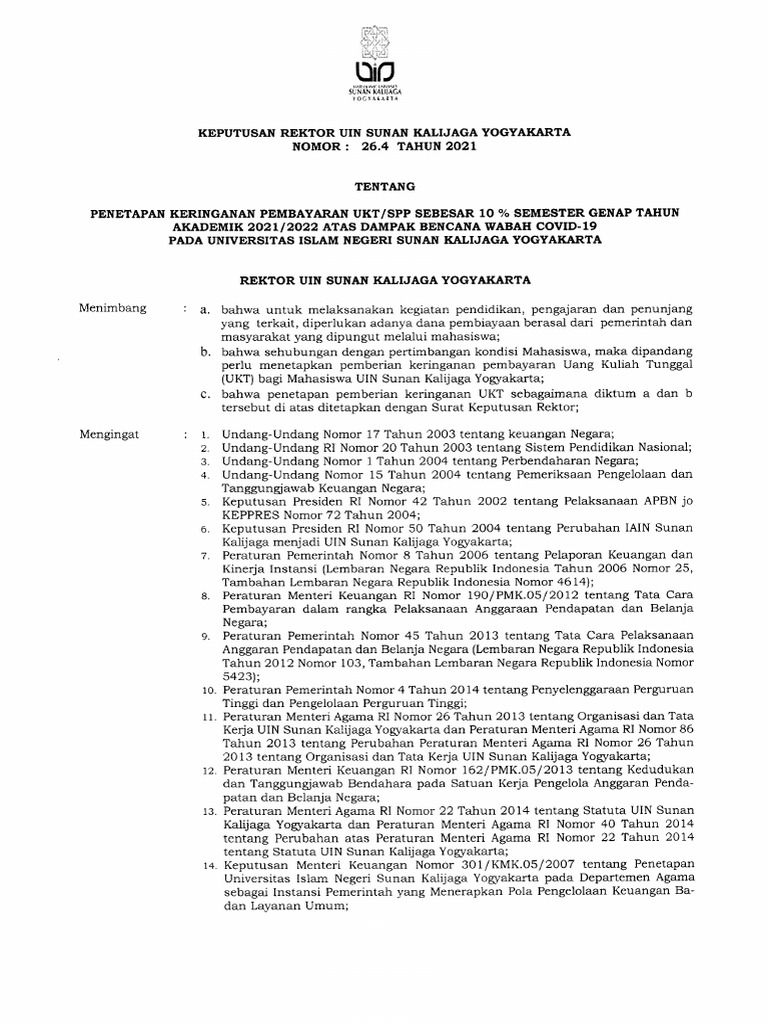 100 20210209 sk-penurunanUKT10% | PDF