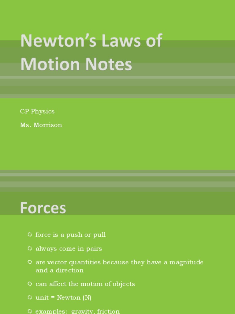 CP Physics Ms. Morrison | PDF | Acceleration | Force