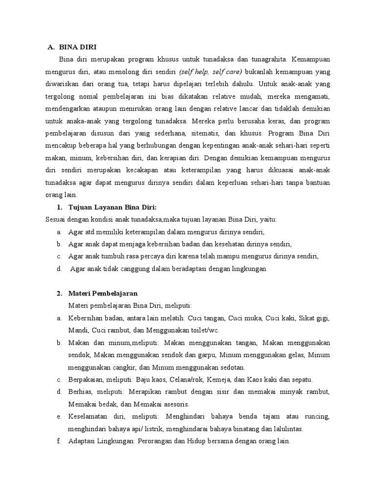 Bina Diri, Bina Gerak, Bina Pribadi & Sosial | PDF