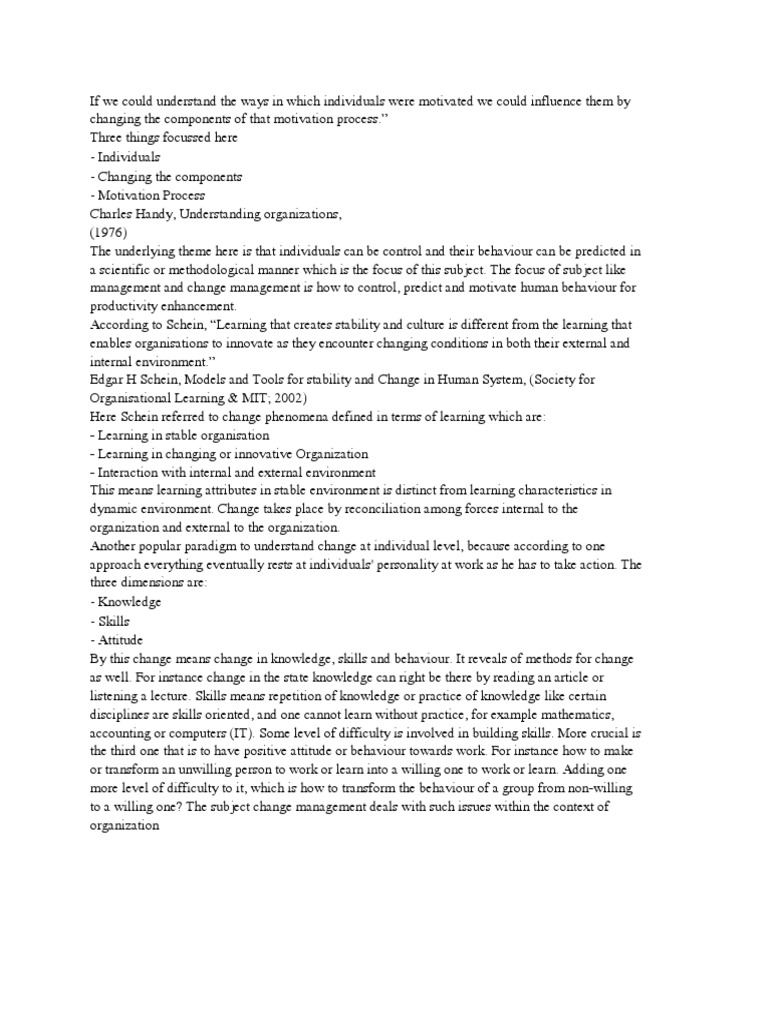 Change Management Scope | PDF | Change Management | Motivation