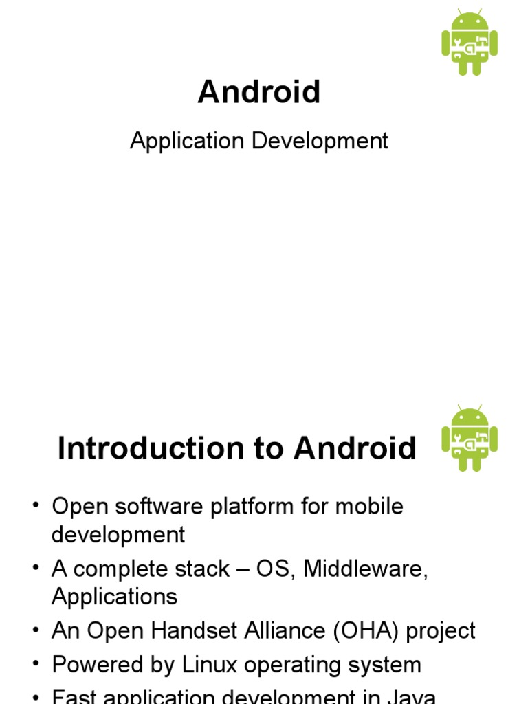 Android Application Development Pdf Android Operating System Application Software