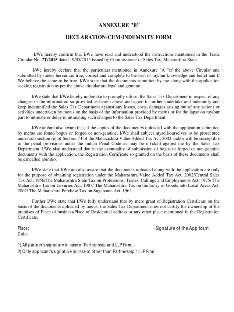 Annexure B Template | PDF | Limited Liability Partnership | Law