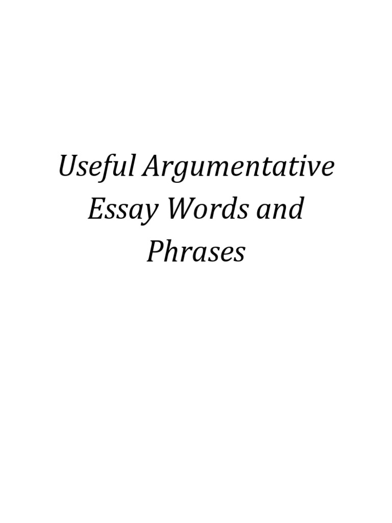 Argumentative Essay Language Guide | PDF | Essays | Argument