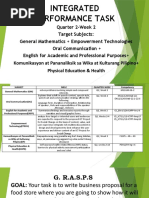 Integrative Performance Task in Grade 9 1 Quarter: (15-20 Points) (10 ...