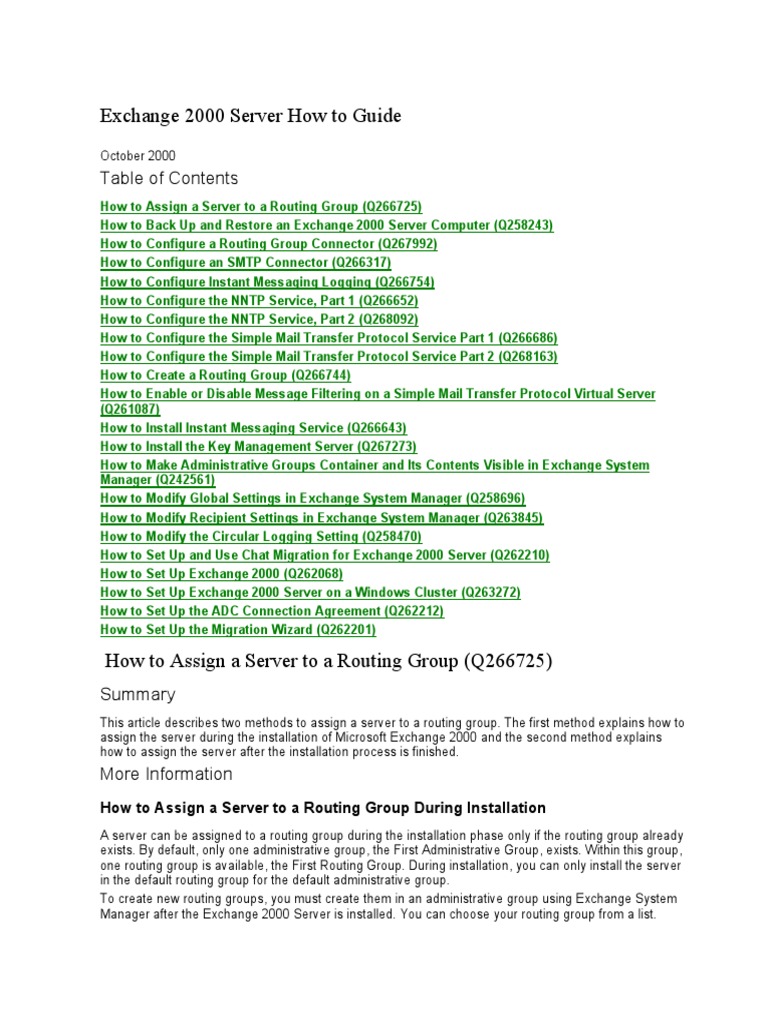 Exchange 2000 Server How To Guide | PDF | Public Key Certificate ...