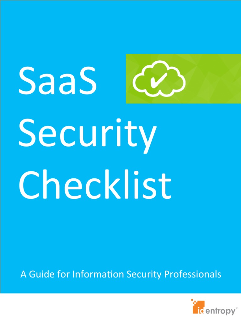 Identropy SaaS Security Checklist-1 | PDF | Software As A Service ...