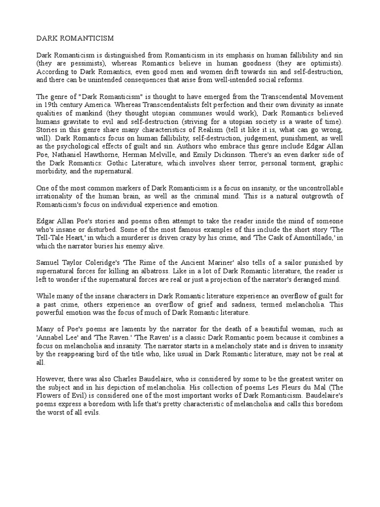 Dark Romanticism | PDF | Romanticism | Poetry