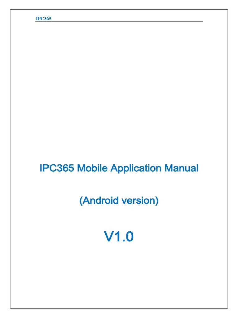 IPC365 Mobile Application Manual | PDF | Android (Operating System ...