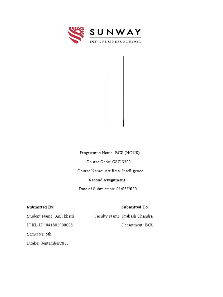 Programme Name: BCS (HONS) Course Code: CSC 3200 Course Name ...