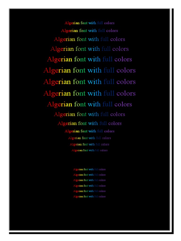 Algerian Font With Full Colors | PDF