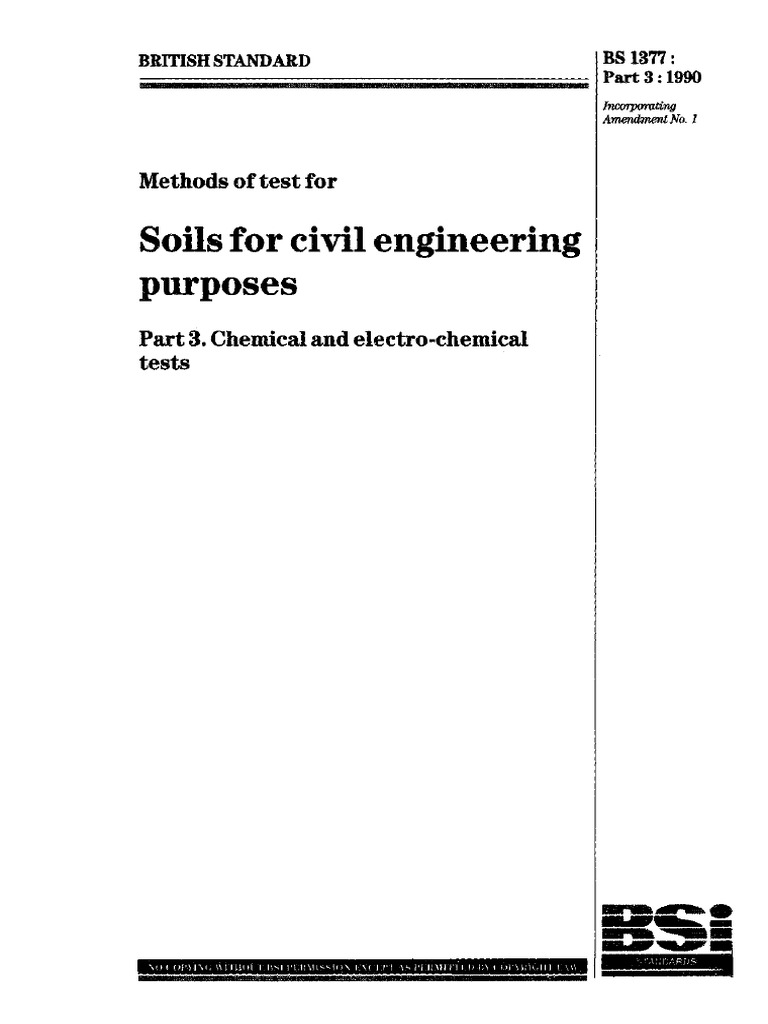 BS 1377 3 1990 | PDF