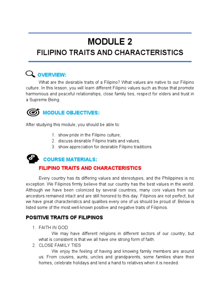 Filipino Traits And Characteristics