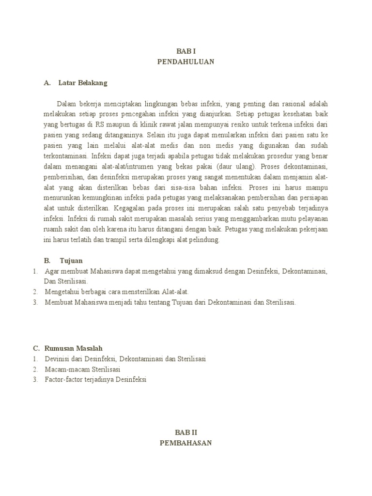 Proses Desinfeksi dan Sterilisasi Alat Kesehatan | PDF | Kesehatan Holistik
