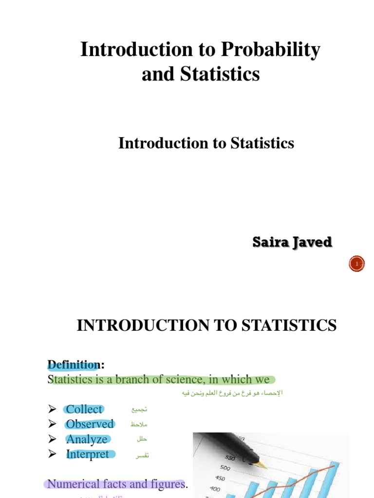 Lecture 1 Introduction To Probability and Statistics | PDF ...