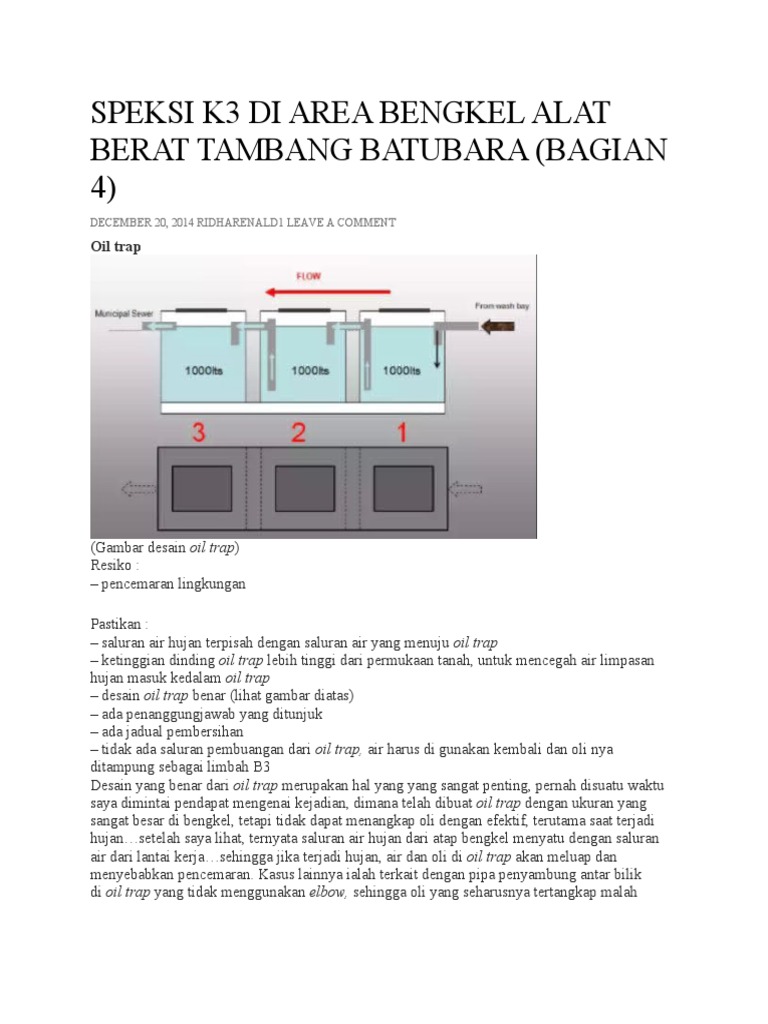 inSPEKSI K3 DI AREA BENGKEL ALAT BERAT TAMBANG BATUBARA (BAGIAN 4) | PDF
