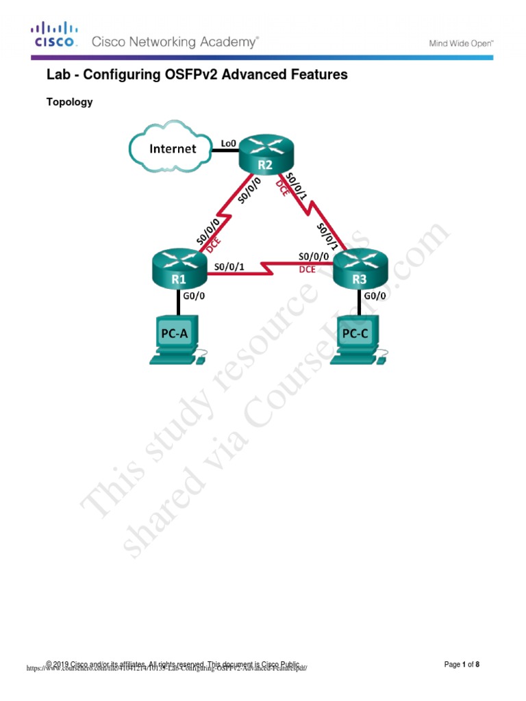 10.1.3.5 Lab Configuring OSPFv2 Advanced Features PDF | PDF | Router ...