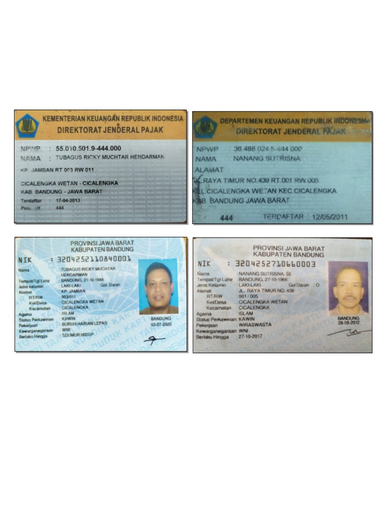 Print KTP Dan NPWP | PDF