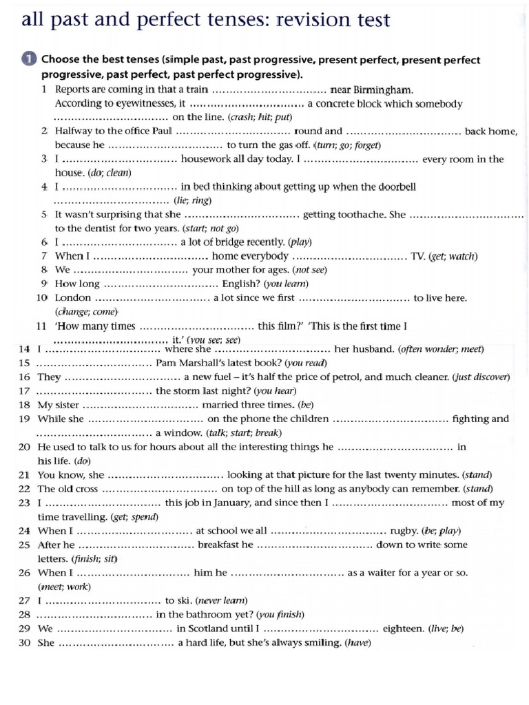 All Present and Past Tenses Revision | PDF
