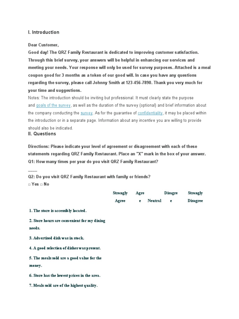 Sample Questionare | PDF | Questionnaire | Marketing