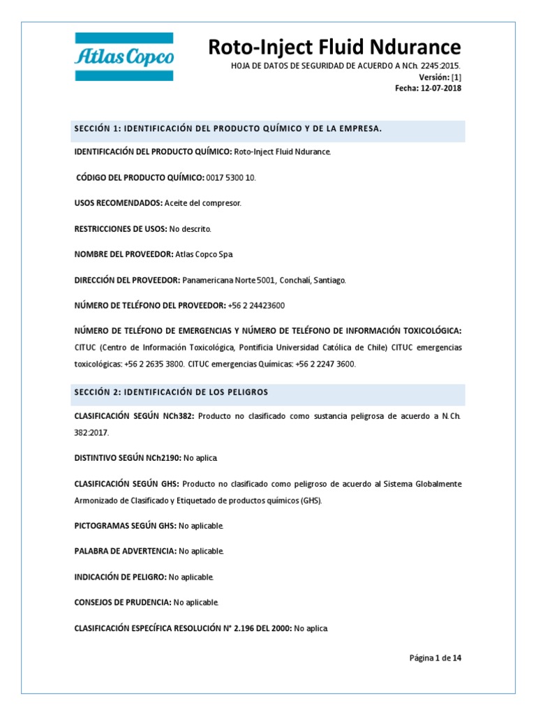 HDS - Roto-Inject Fluid Ndurance.2245 2015 PDF | PDF | Química ...