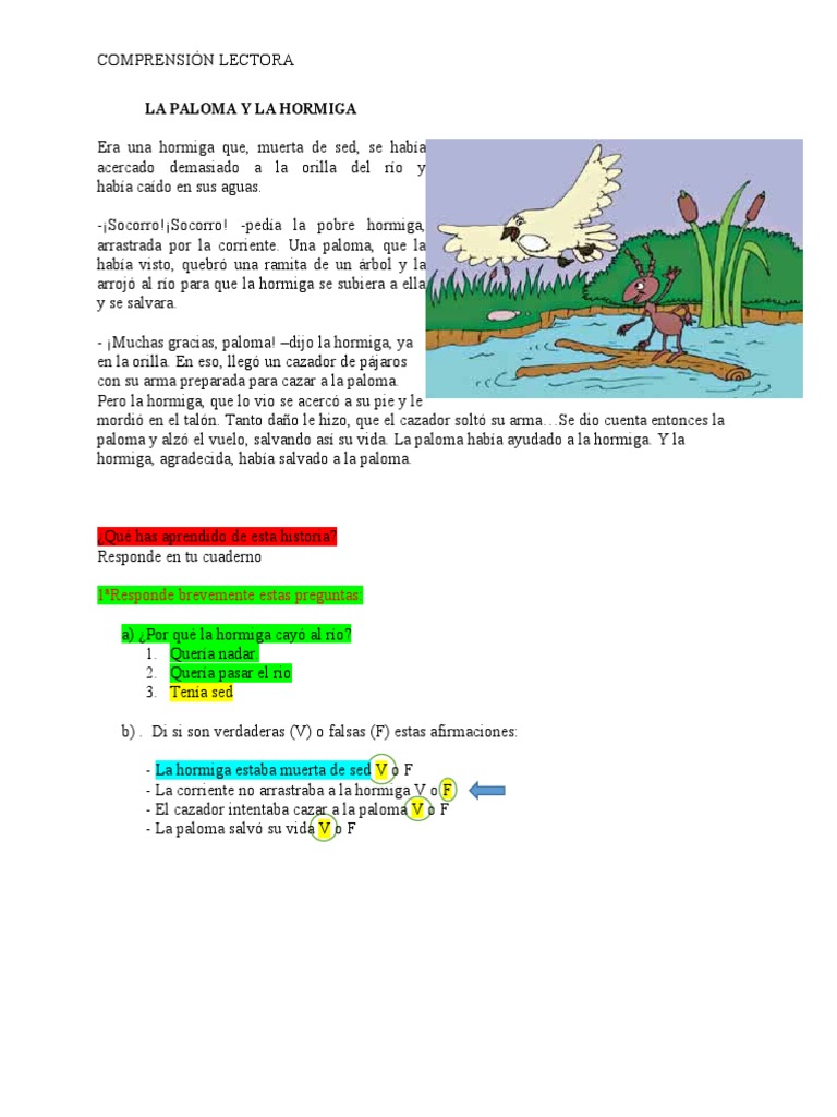 La Paloma y La Hormiga | PDF