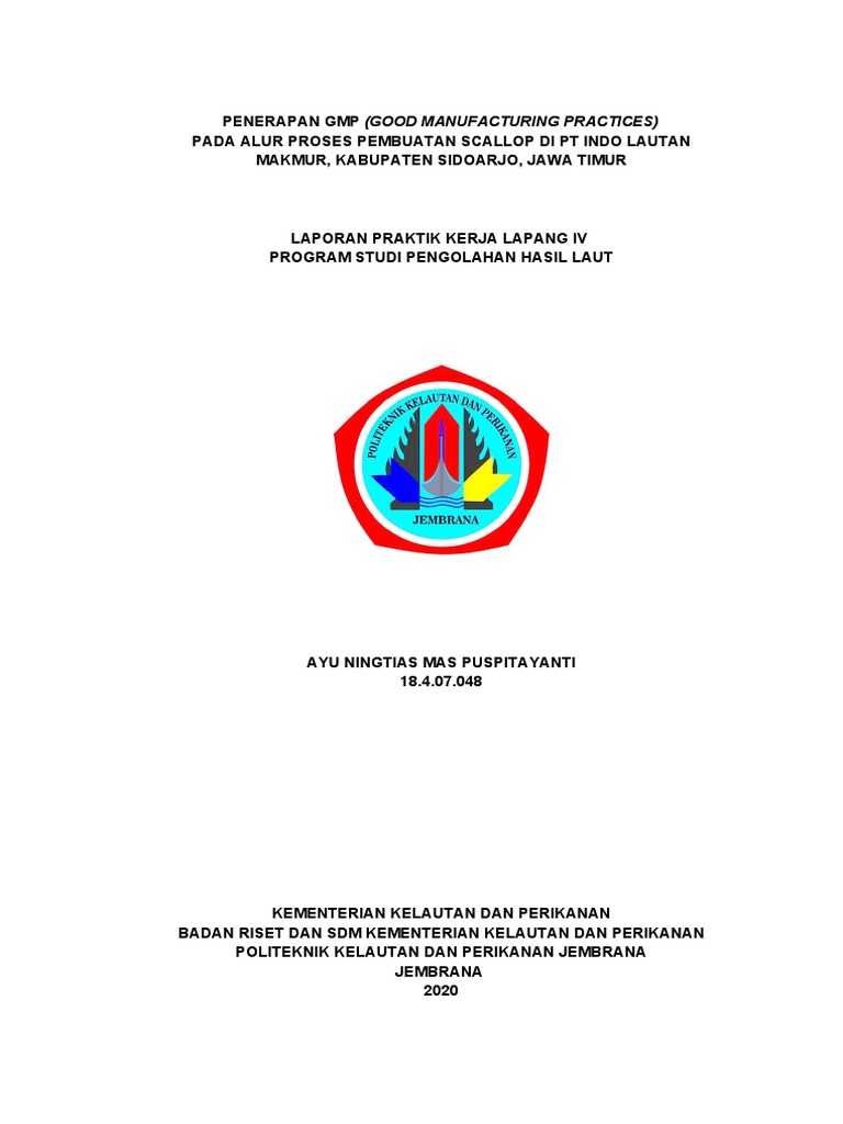 Penerapan GMP (Good Manufacturing Practices) Pada Alur Proses Pembuatan ...
