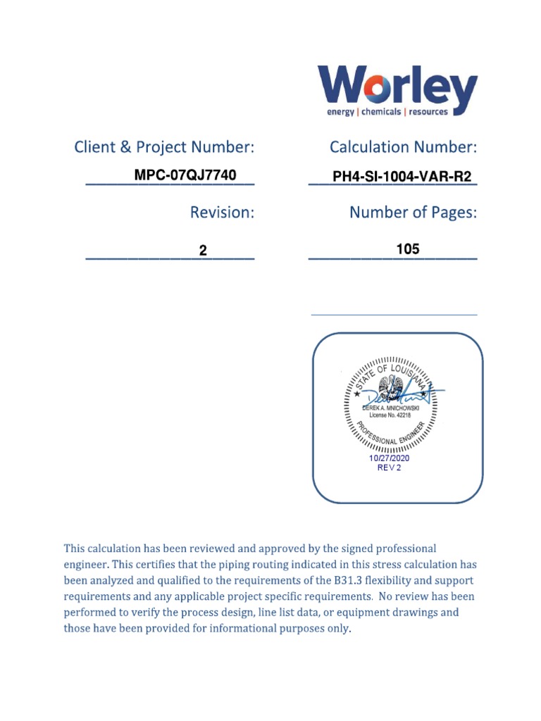 Ph4 Si 1004 Var r2 Stress Isometrics | PDF | Mechanical Engineering ...