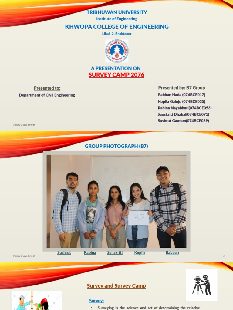 Presentation On Survey Camp | PDF | Surveying | Topography