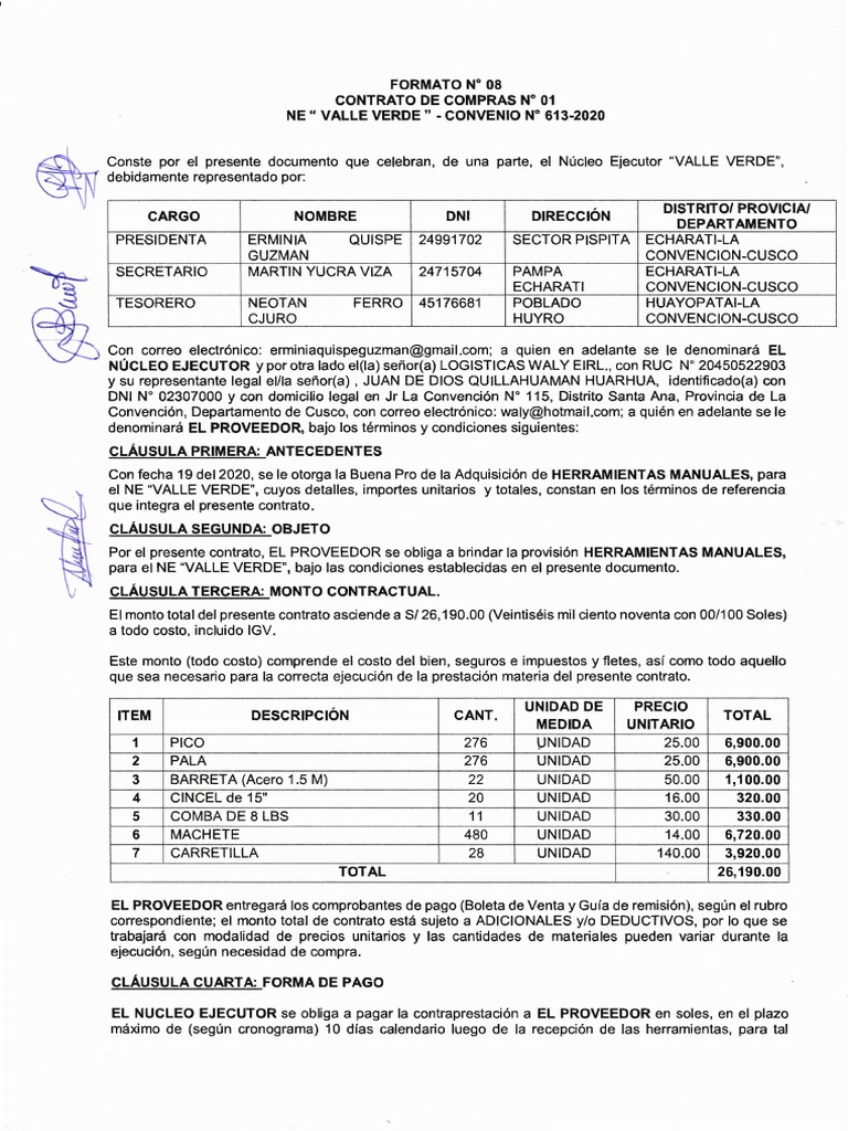 CONTRATO Copi HERRAMIENTAS | PDF | Documentos legales | Doctrina