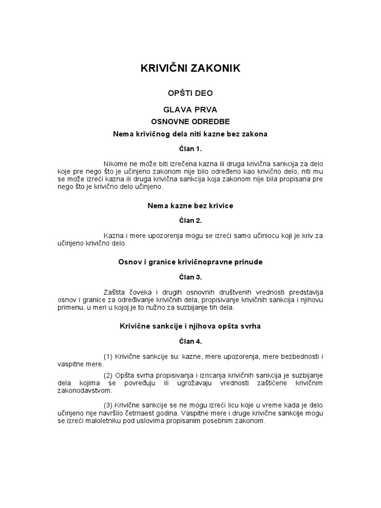 Krivicni Zakon | PDF