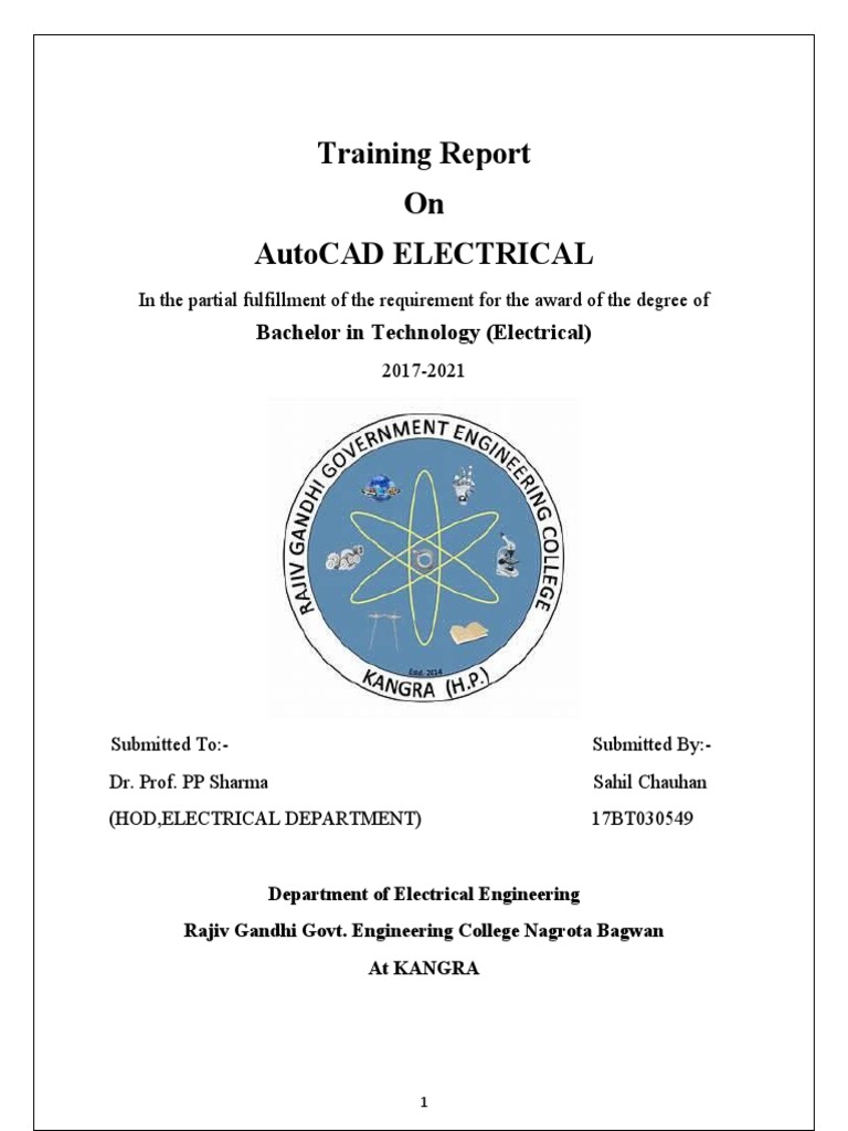 AutoCAD Electrical Training Report | PDF | Auto Cad | Computer Science