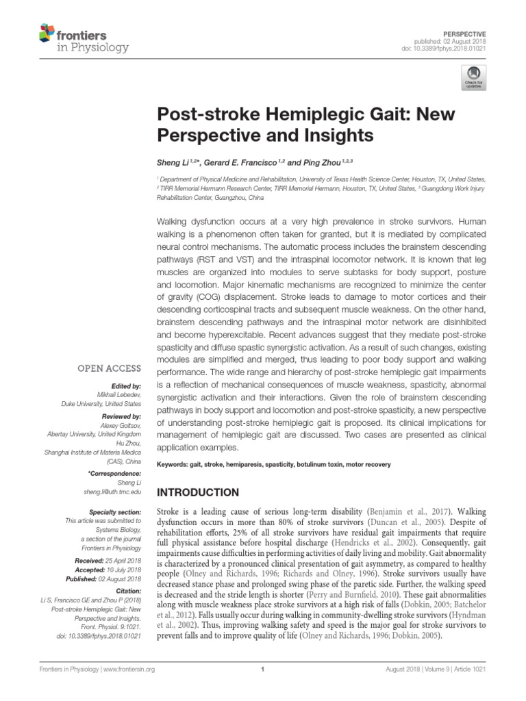 Post-Stroke Hemiplegic Gait New Perspective and in | PDF | Pelvis ...