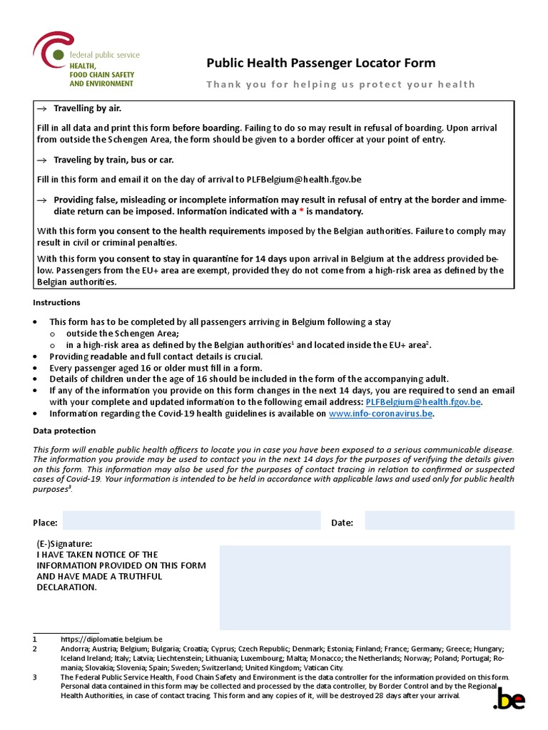Public Health Passenger Locator Form: Thank You For Helping Us Protect ...