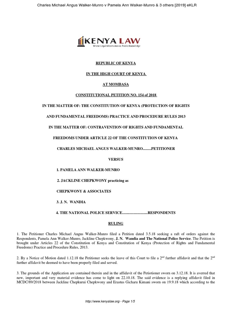 Constitutional Petition 154 of 2018 | PDF | Affidavit | Creative Commons License
